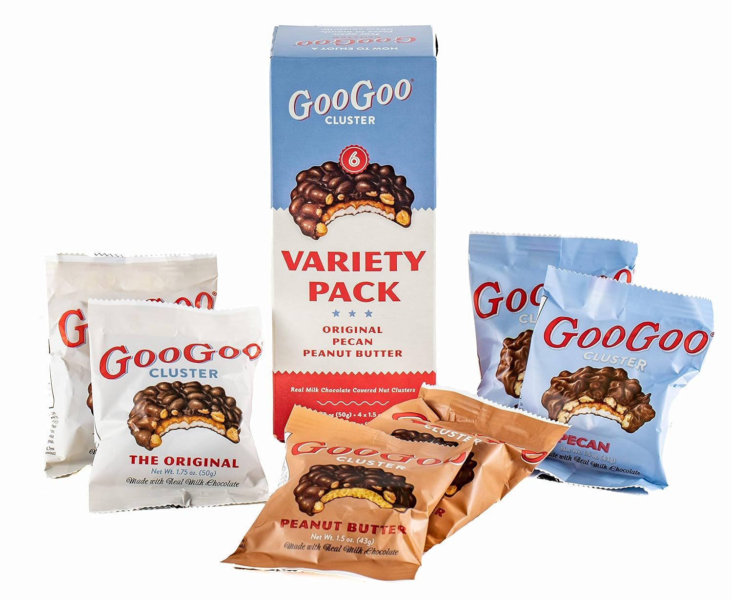 Goo Goo Cluster Variety Pack - 2 of Each Flavor Large Bars | Edibles N ...